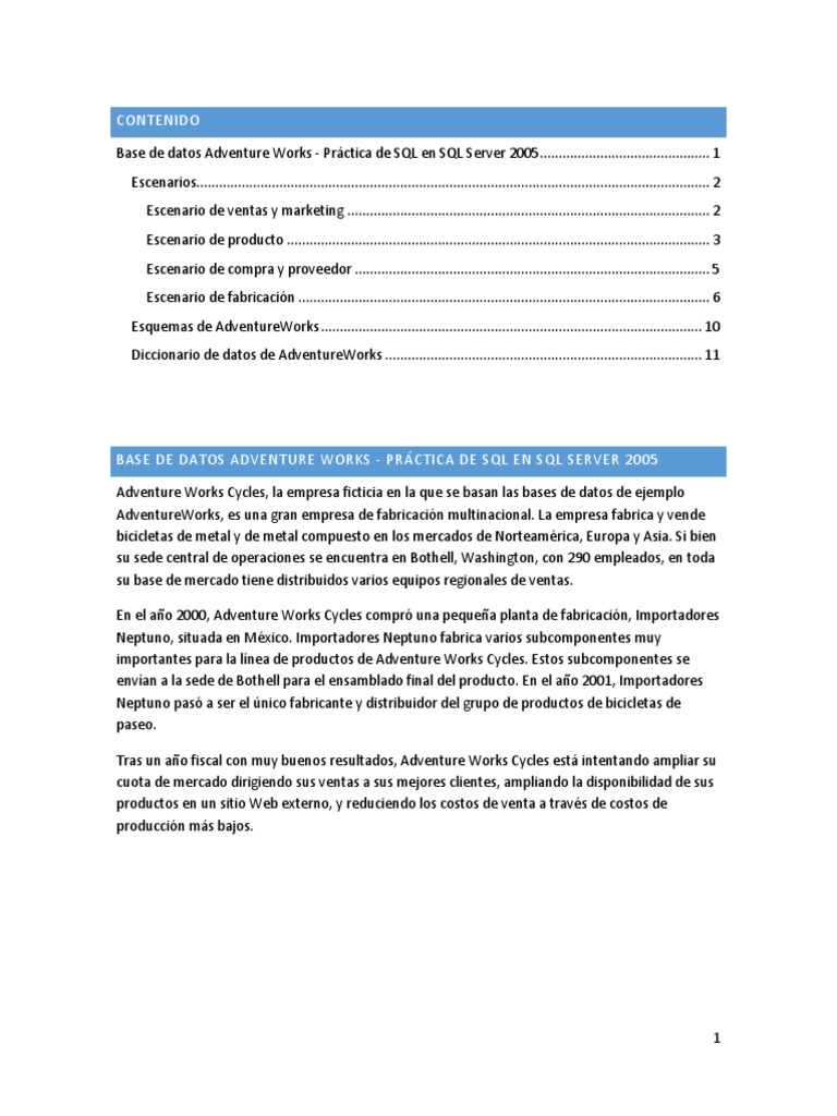 AdventureWorks PDF | PDF