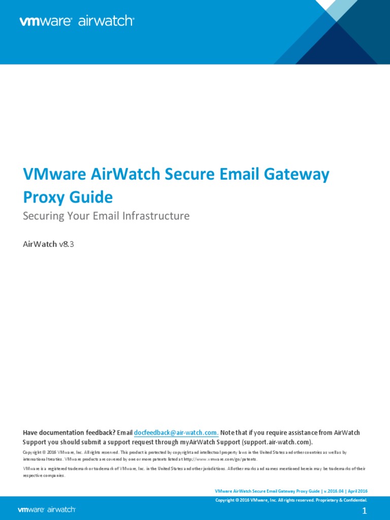 VMware AirWatch SEG Administration Guide v8 - 3 | PDF | Proxy Server ...