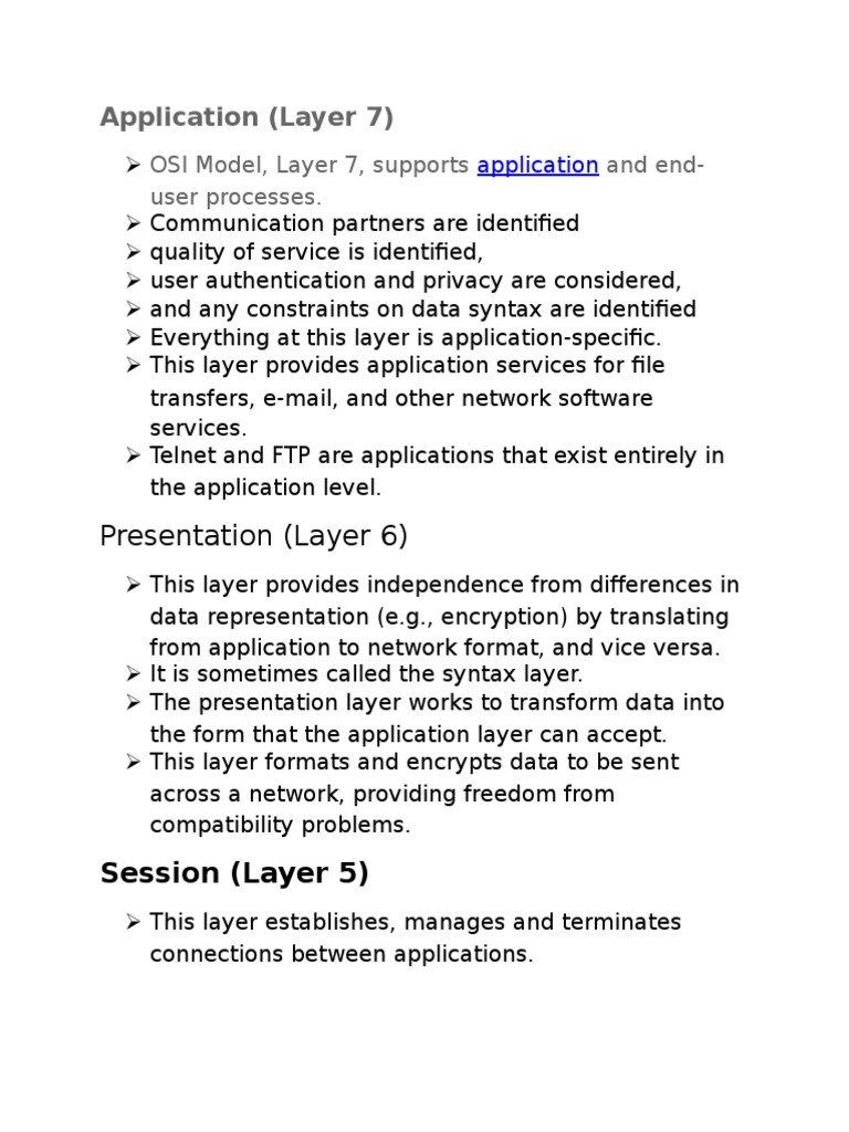 Application (Layer 7) | PDF | Osi Model | Computer Network
