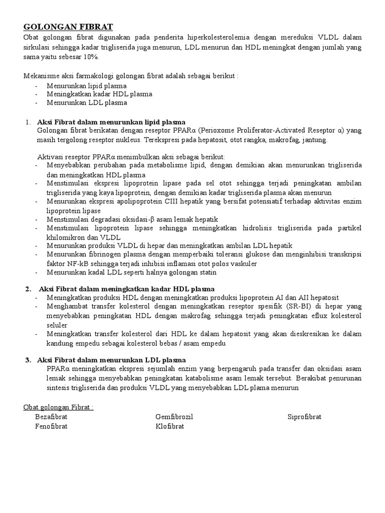 Golongan Fibrat | PDF