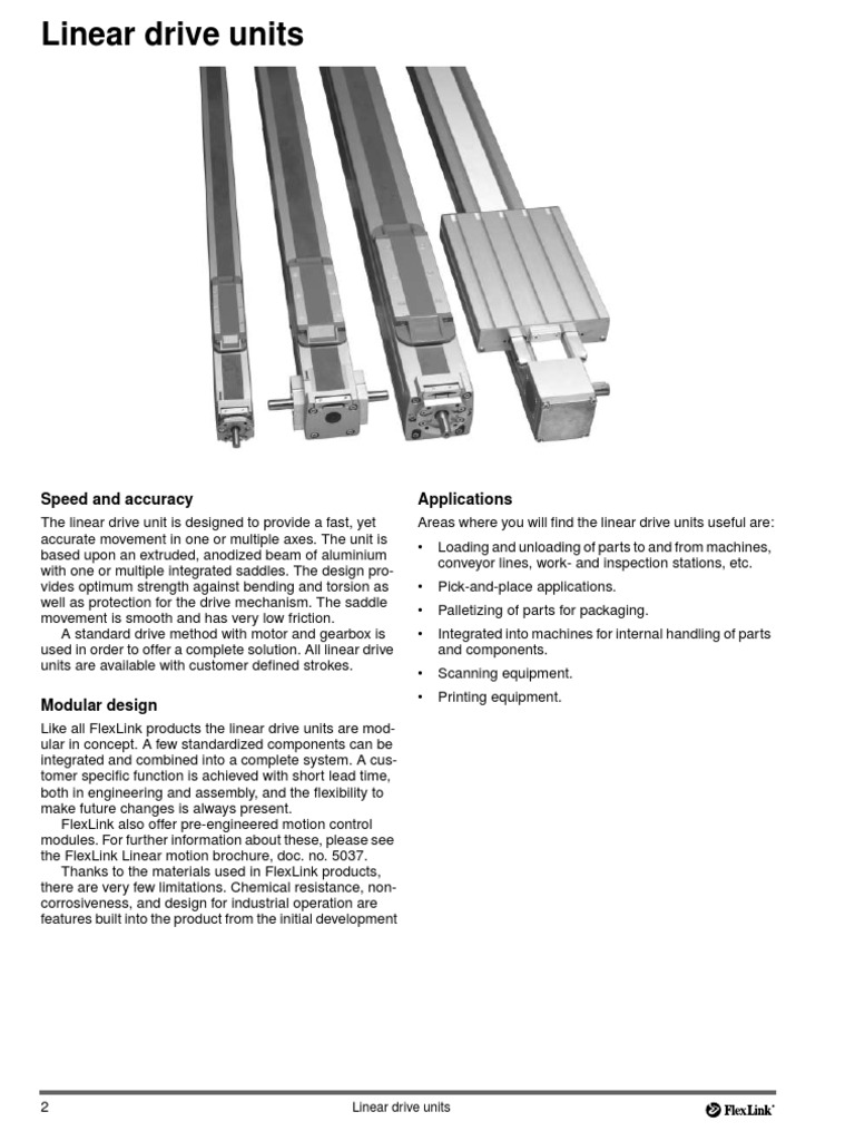 Speed and Accuracy Applications: Linear Drive Units | PDF | Machines ...