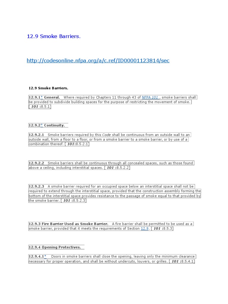 Nfpa Smoke Barriers 12.9 | PDF | Duct (Flow) | Fire Sprinkler System