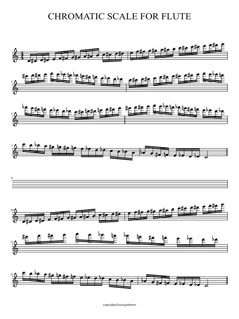 Chromatic Scale For Flute | PDF