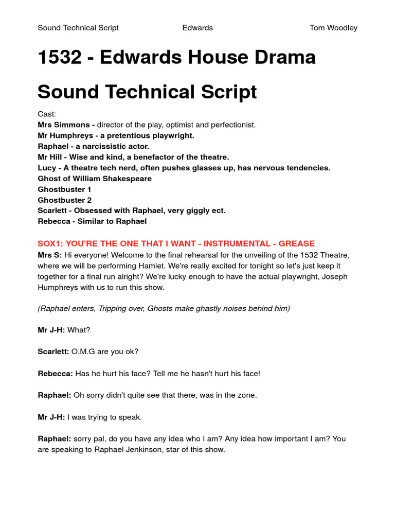 Technical Script | PDF | Ghosts | Leisure