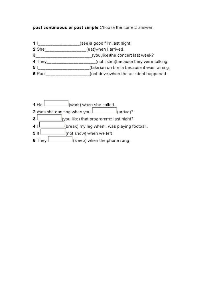Past Tense Grammar Exercise | PDF