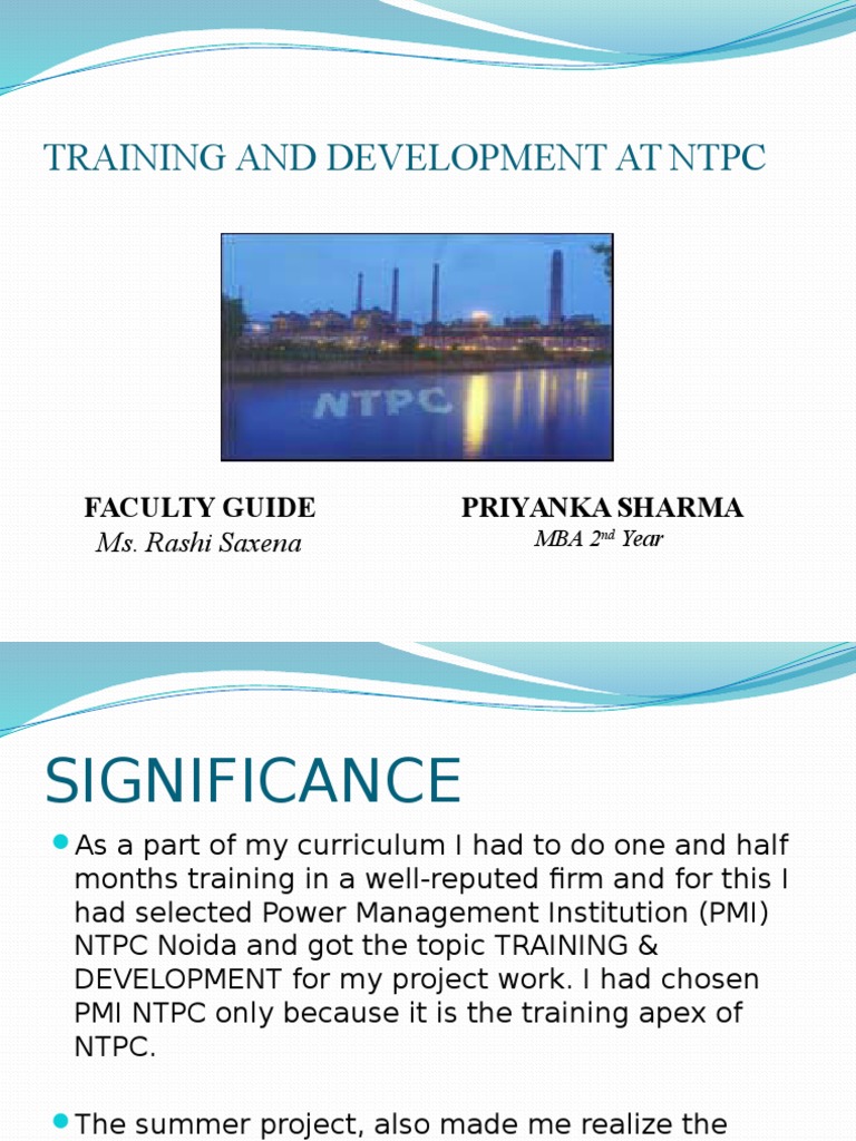Training and Development at NTPC | PDF