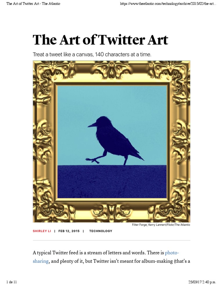 The Art of Twitter Art - The Atlantic | PDF | Twitter | Communication