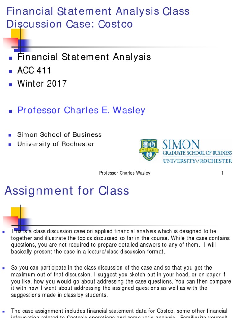 Costco Financial Analysis Case Study | PDF | Expense | Revenue