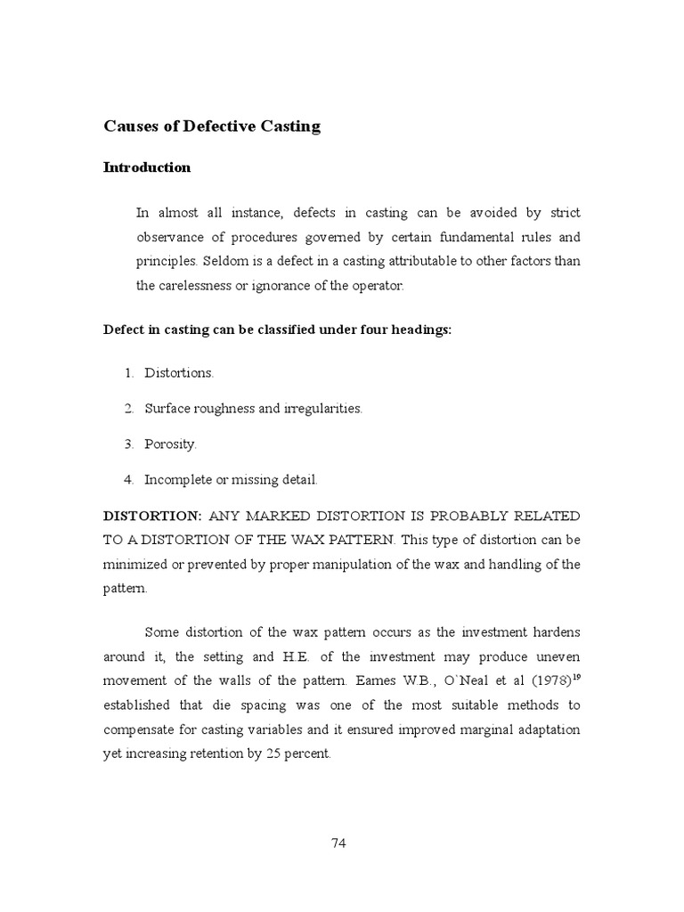 Casting Defects LD | PDF | Casting (Metalworking) | Materials