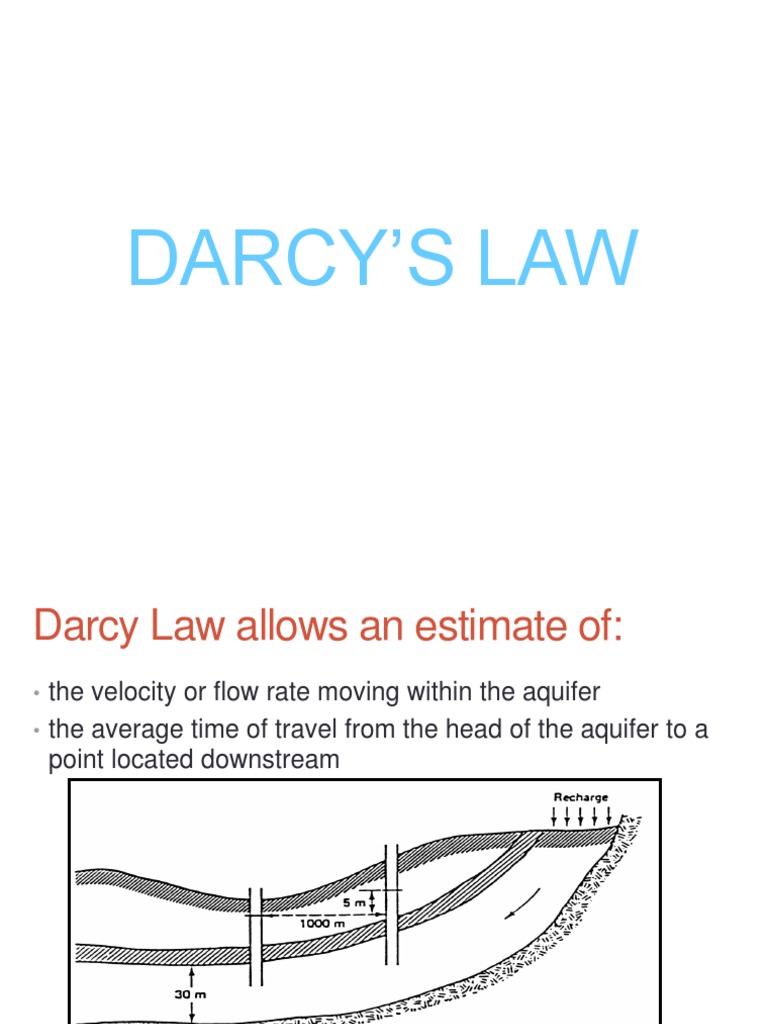 1-Darcy's Law | Aquifer | Porosity