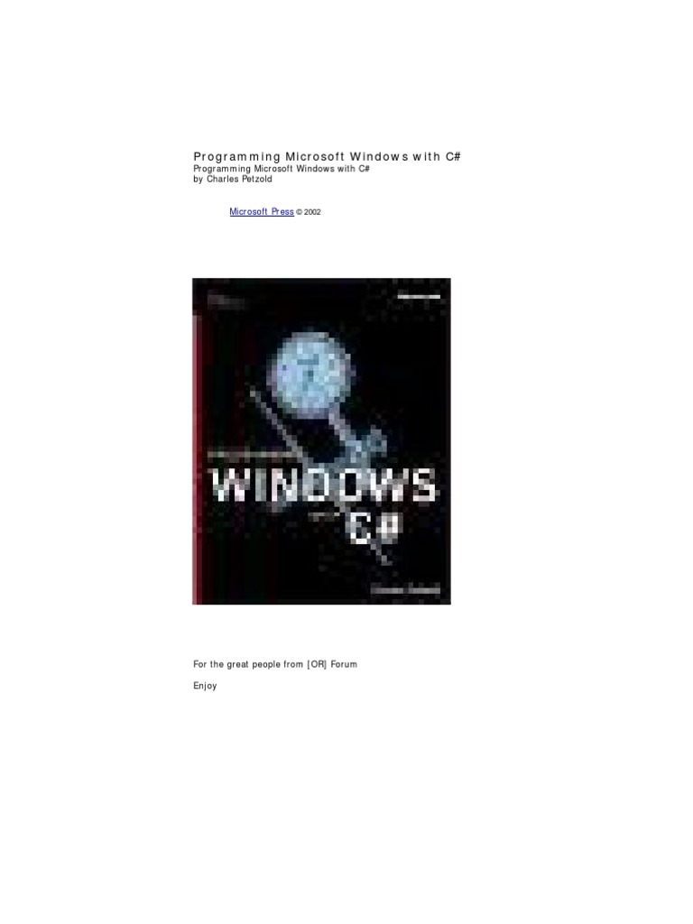 Charles Petzold - Programming Microsoft Windows With C# PDF | PDF ...