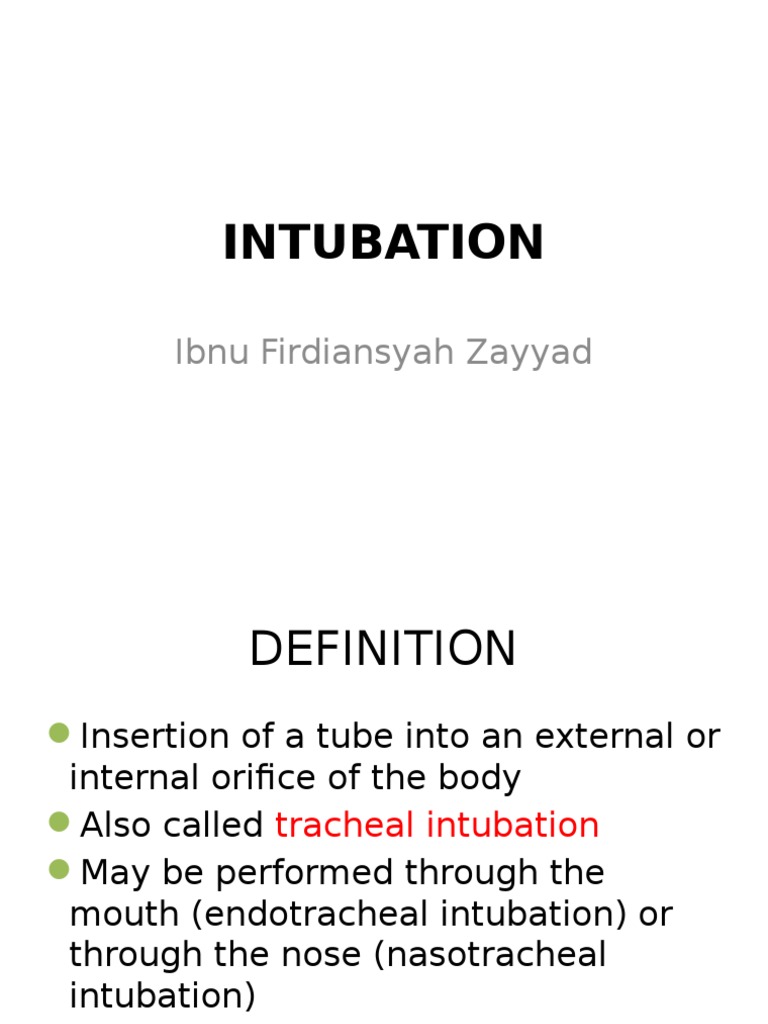 Intubation | PDF
