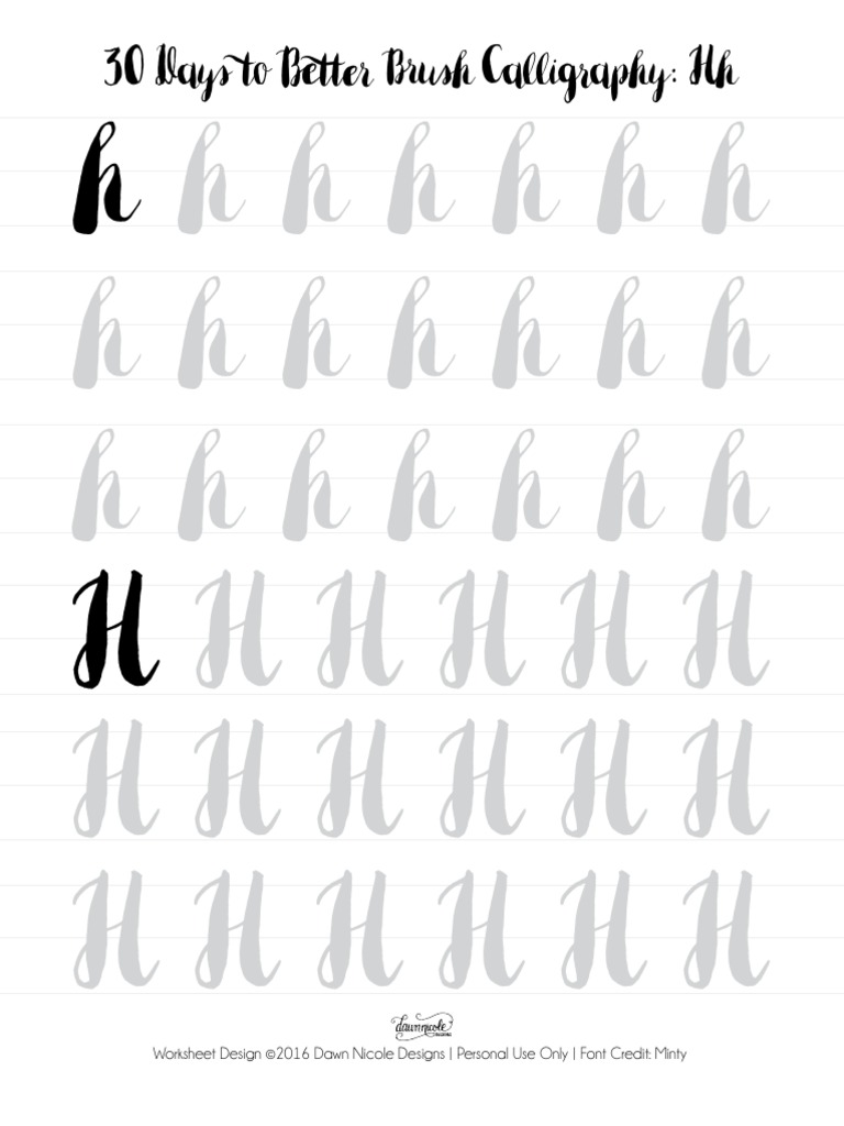30 Days of Brush Calligraphy HH PDF | PDF