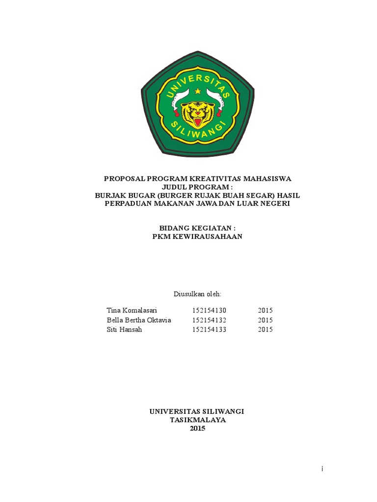 Proposal PKM Kewirausahaan Burjak Bugar | PDF