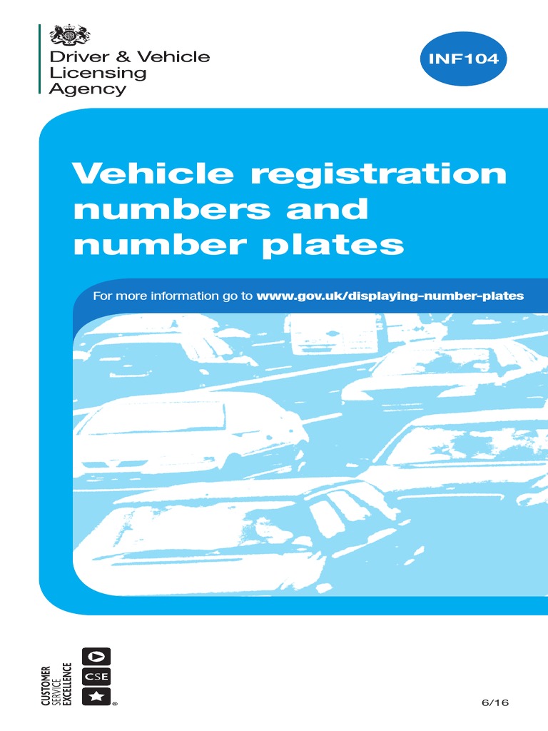 Vehicle Registration Numbers and Number Plates | PDF | Vehicle ...