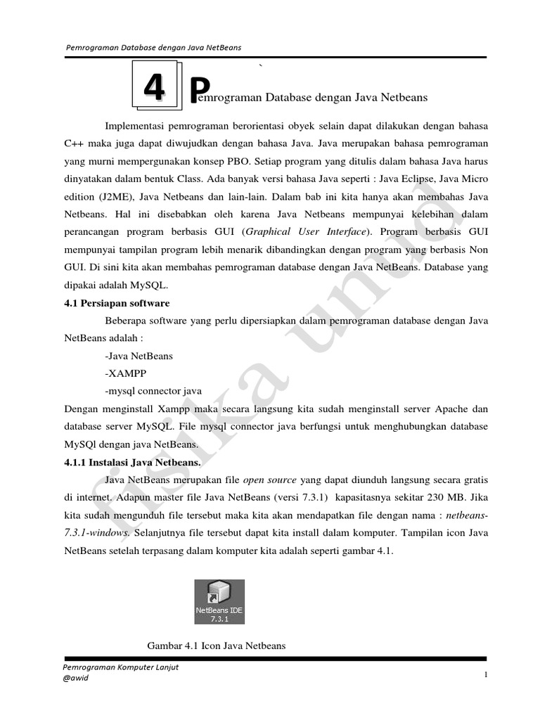 4 Pemrograman GUI Java NetBeans | PDF