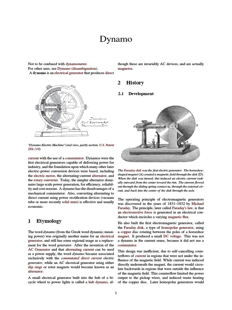 Dynamo | PDF | Electric Generator | Components