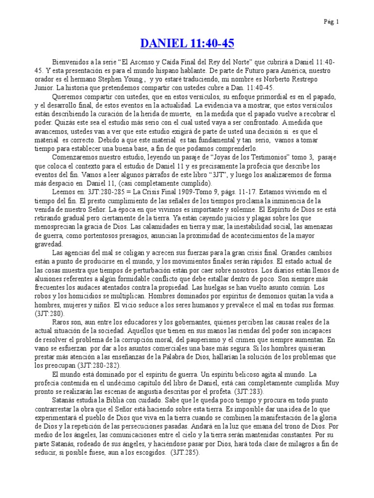Daniel 11 40-45, Jeff Pippenger | PDF | Profecía | Daniel (figura bíblica)