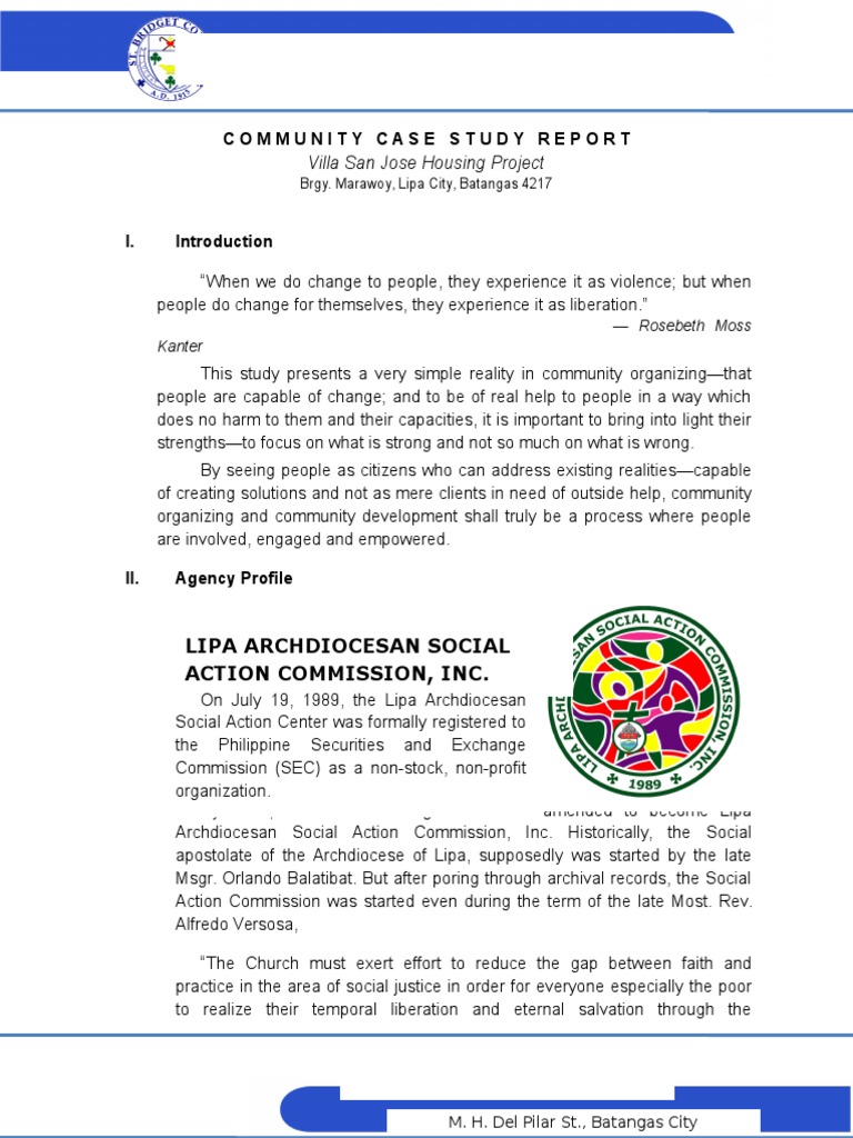 Community Case Study Lasac VSJHP Intro | PDF | Catholic Social Teaching ...