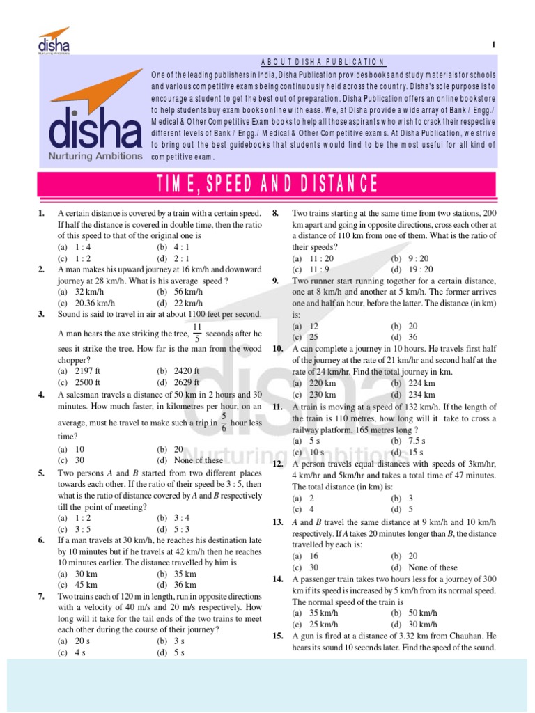 Time Speed and Distance | PDF | Speed | Train