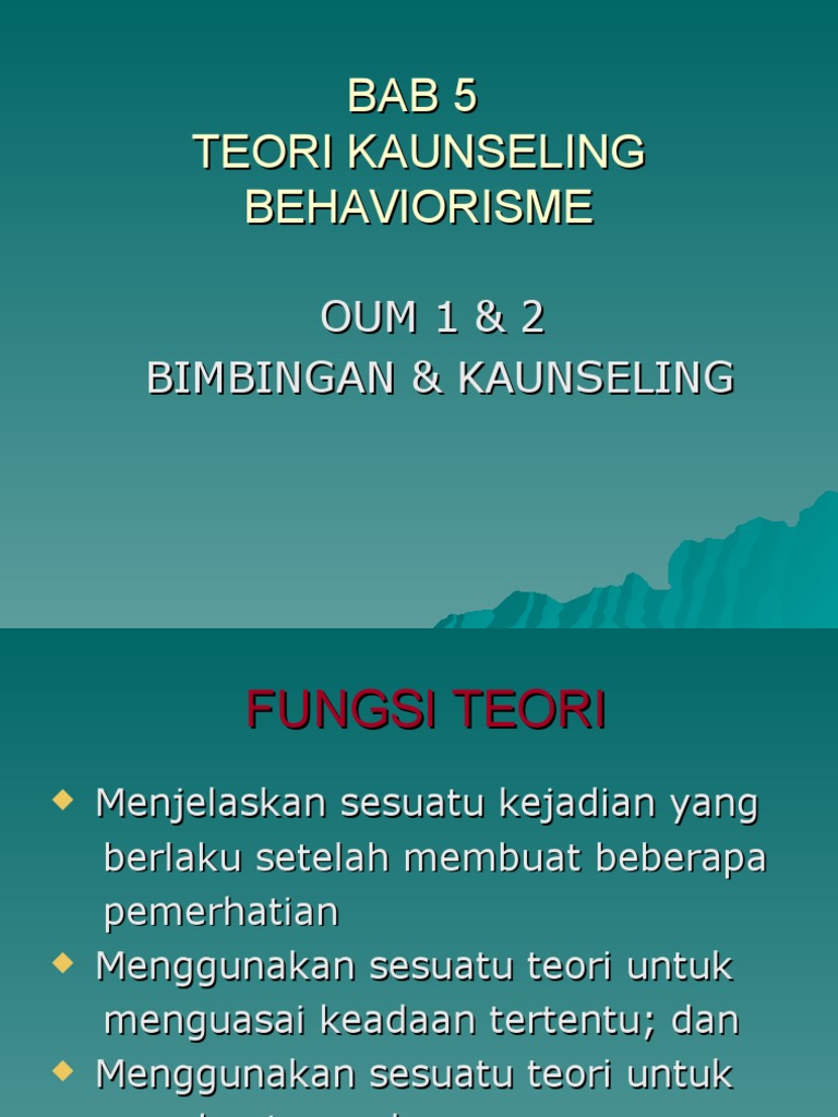 TEORI Behavioral OUM | PDF