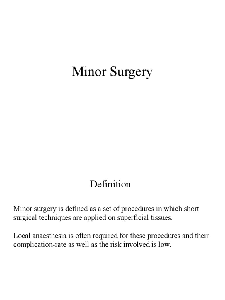 Minor Surgeries | PDF