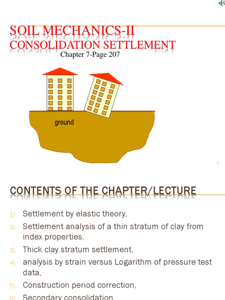 Lecture Chapter 2 Settlement Analysis Pdf Earth Sciences