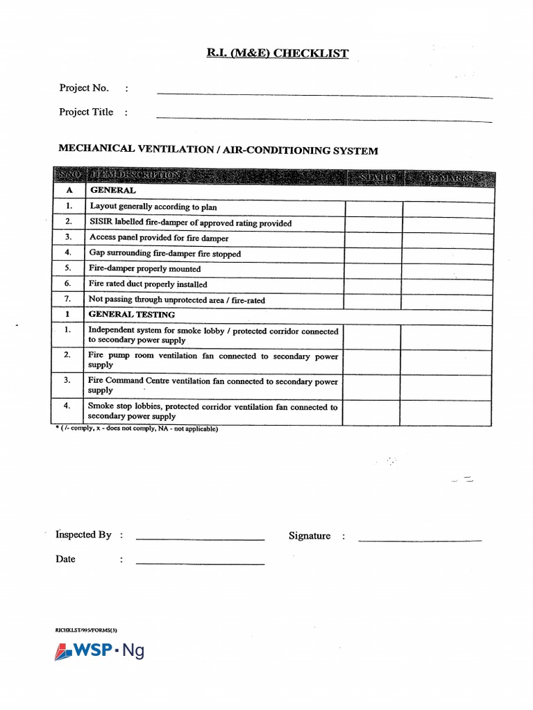 RI Checklist - MV - AC System | PDF