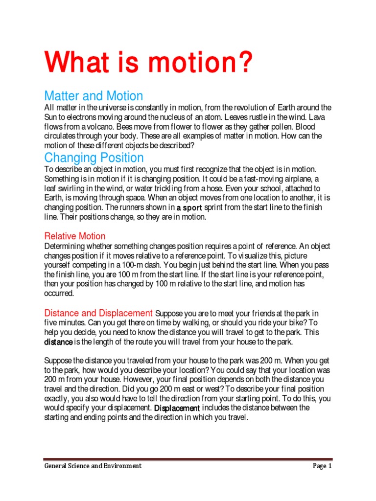 Understanding Motion Basics | PDF | Inertia | Force