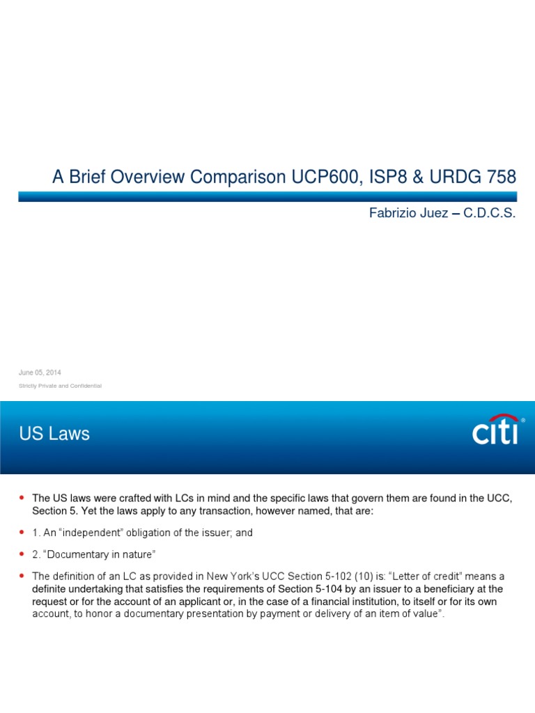 ABriefOverviewComparisonUCP600_ISP8_URDG_758.pdf | Letter Of Credit ...