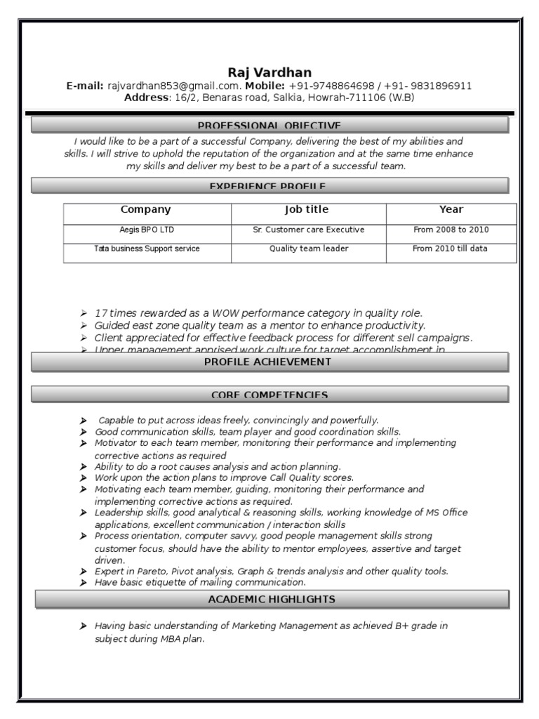 Raj Resume | PDF | Master Of Business Administration | Leadership