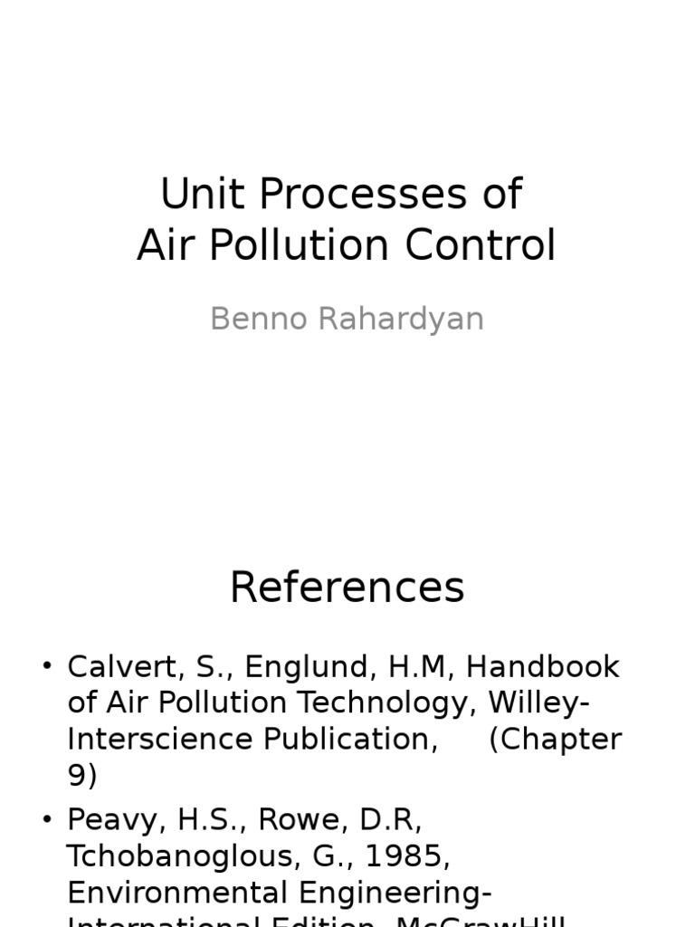 Air Pollution Control Unit Processes | PDF | Water | Physical Sciences