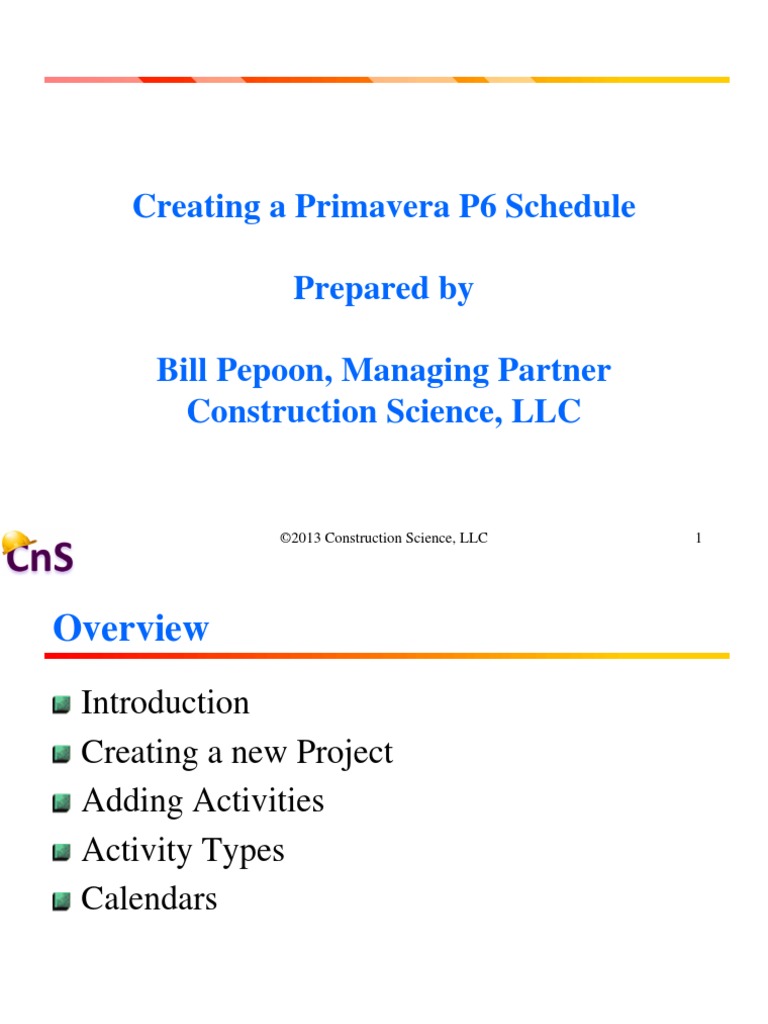 Primavera P6 Manual - CNS - Free Sample PDF | PDF