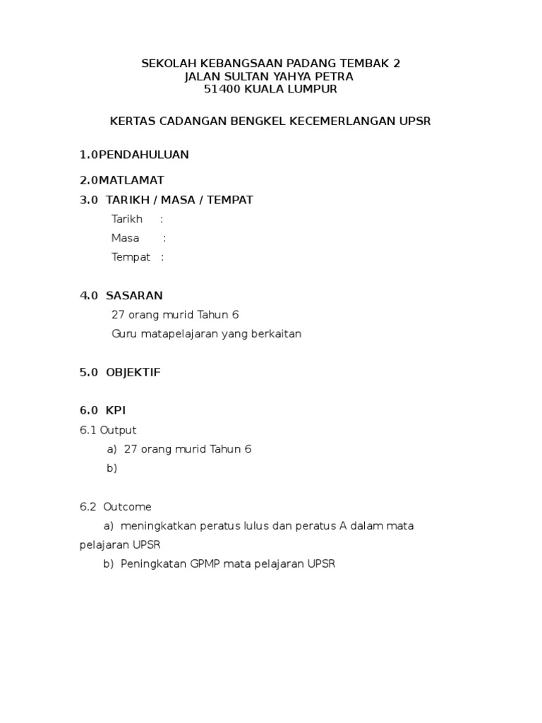 Template Kertas Kerja | PDF
