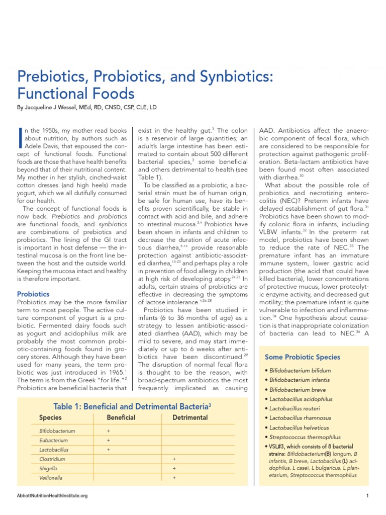 Prebiotics_Probiotics_Synbiotics_Functional_Foods.pdf | Probiotic | Gut Flora