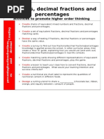 Ratios Choice Board | PDF | Ratio | Cognition