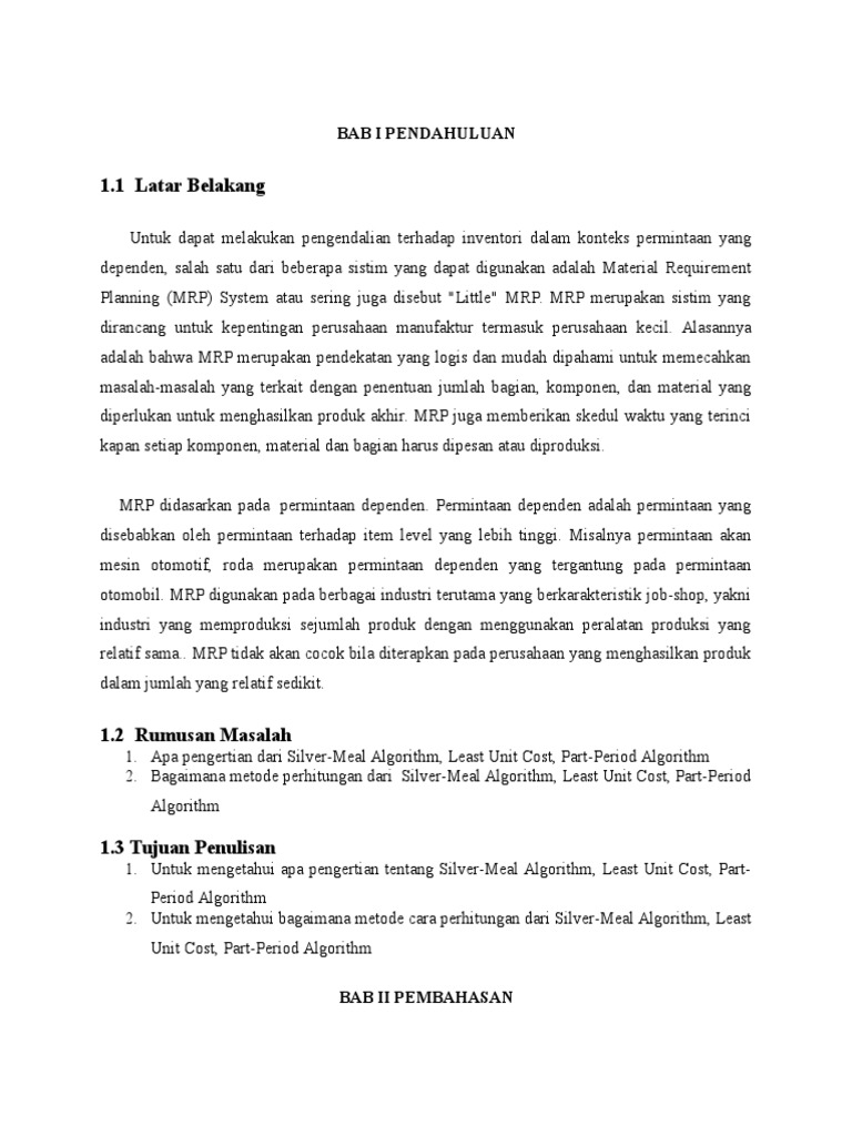 Inventory (Silver-Meal Algorithm, Least Unit Cost, Part-Period ...