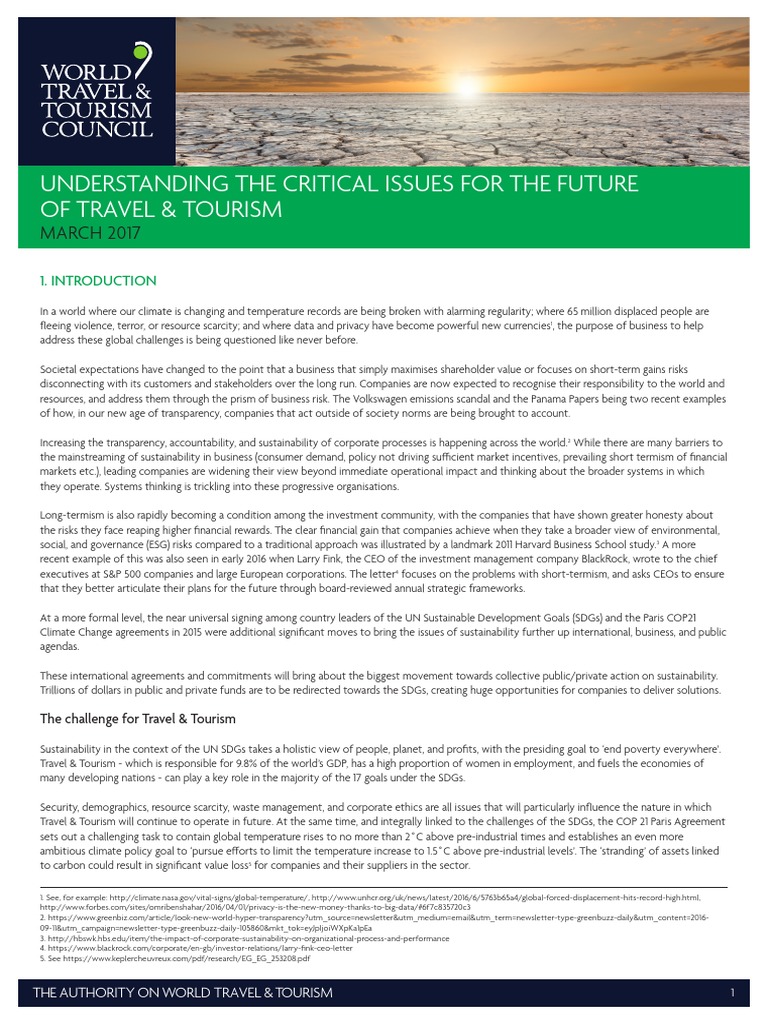 Understanding The Critical Issues For The Future of Travel Tourism ...