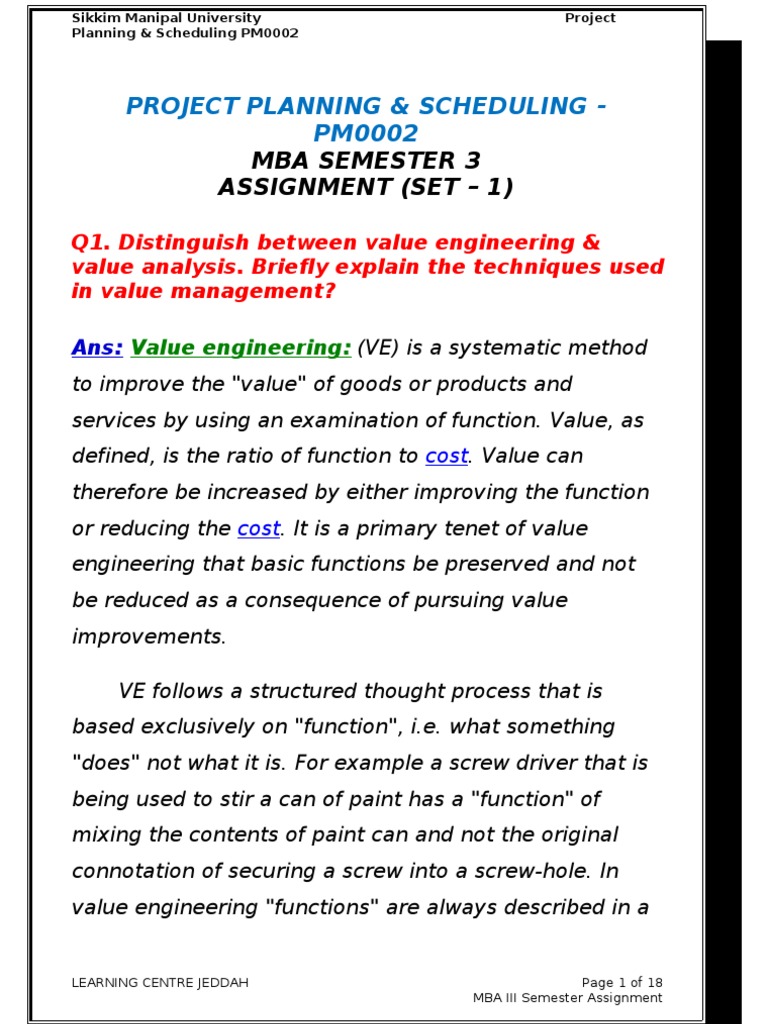 Project Planning & Scheduling PM0002 Sem-3 | PDF | Business | Economies
