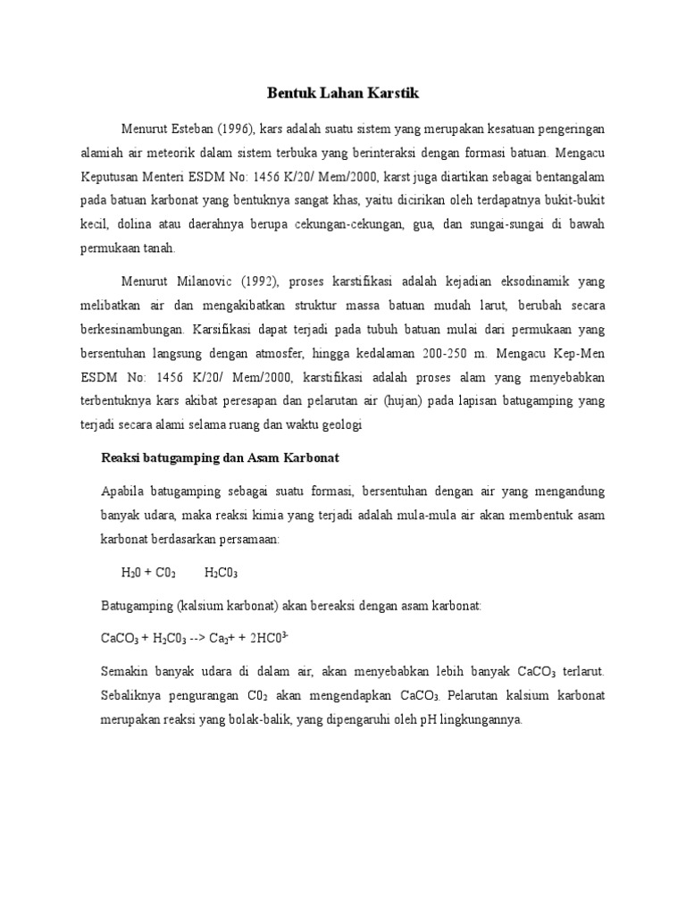 Bentuk Lahan Karstik: Dolina, Uvala, Polje | PDF | Sains & Matematika ...