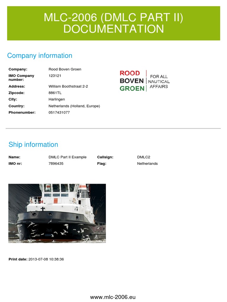 MLC - Documentation Part 2 Example | PDF | Sailor | Occupational Safety ...