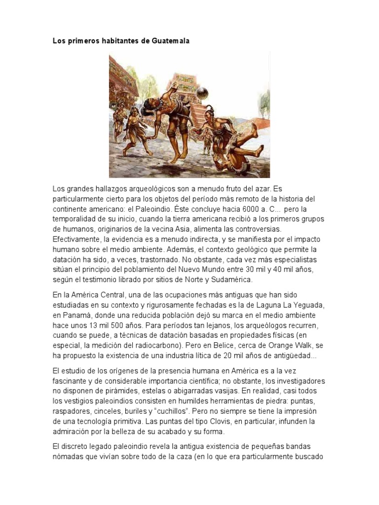 Los Primeros Habitantes De Guatemala Pdf Mesoamérica Civilización