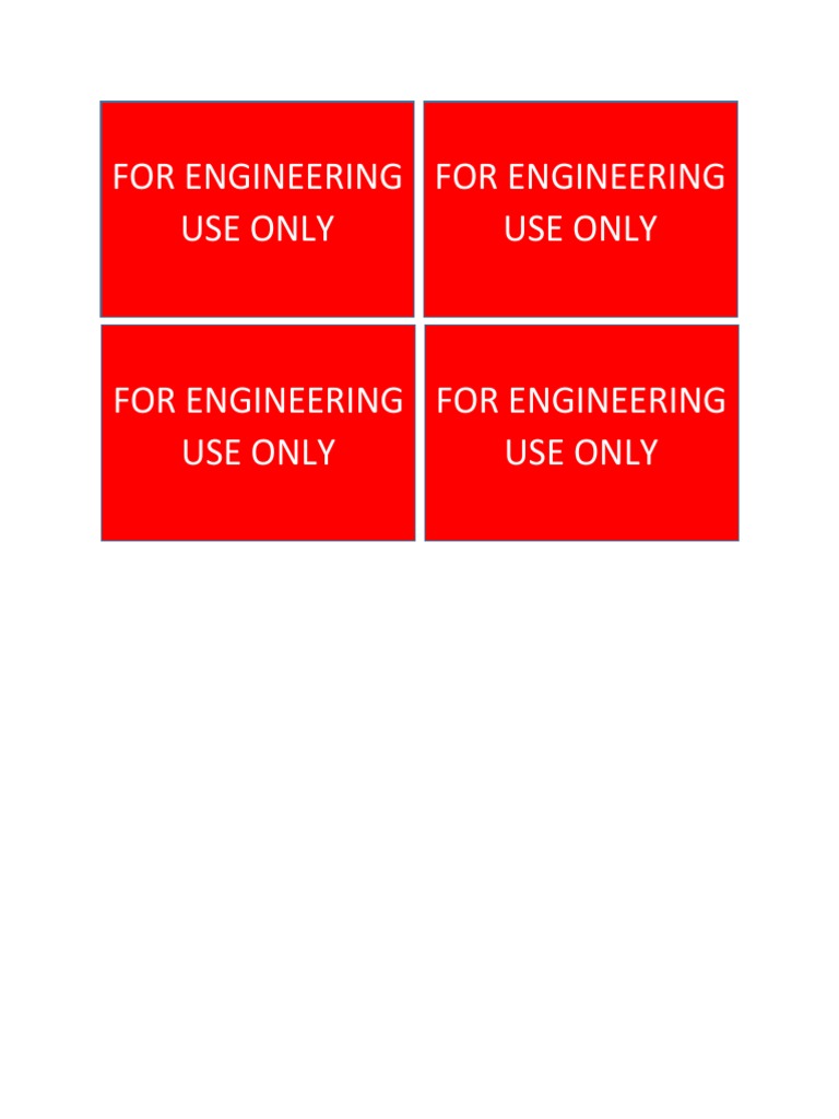 LABEL-For Engineering Use Only | PDF | Science | Engineering