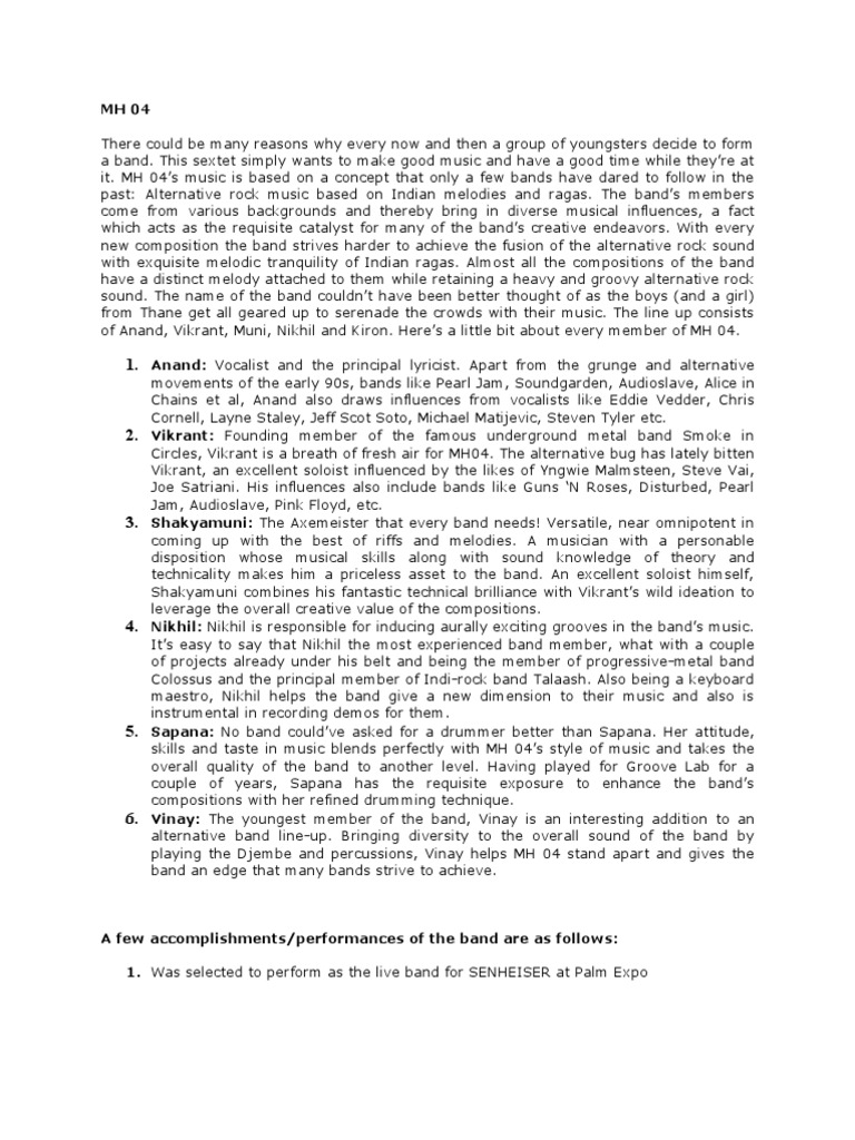 MH 04 1.0 | PDF | Alternative Rock | Rock Music