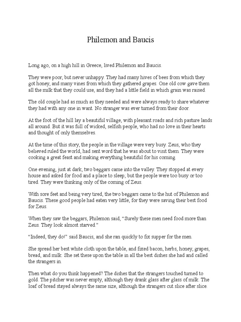 Baucis and Philemon | PDF