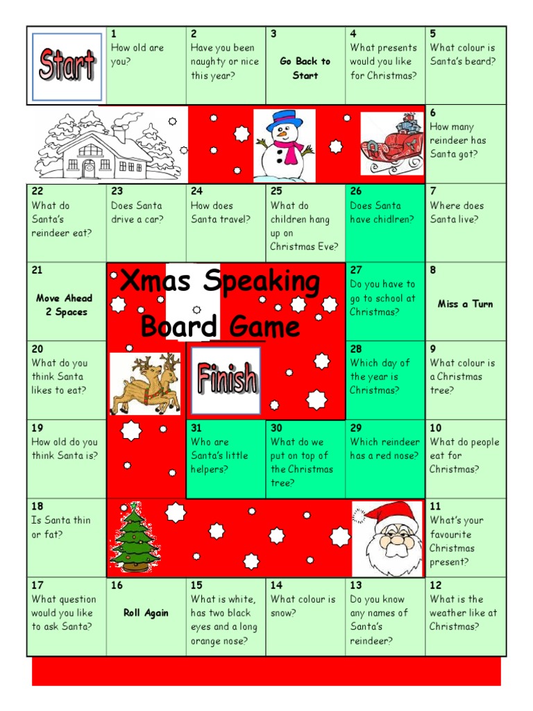Board Game Christmas Santa | PDF | Santa Claus's Reindeer | Santa Claus