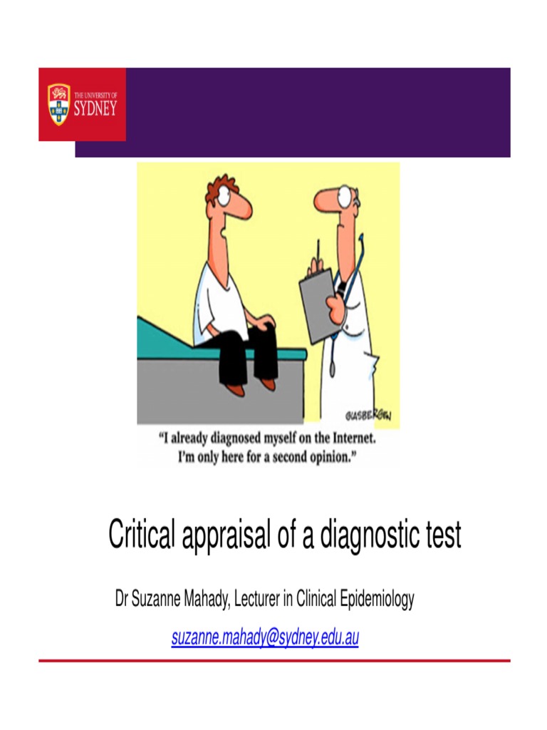 Critical Appraisal For Diagnostic Testing | PDF | Sensitivity And ...