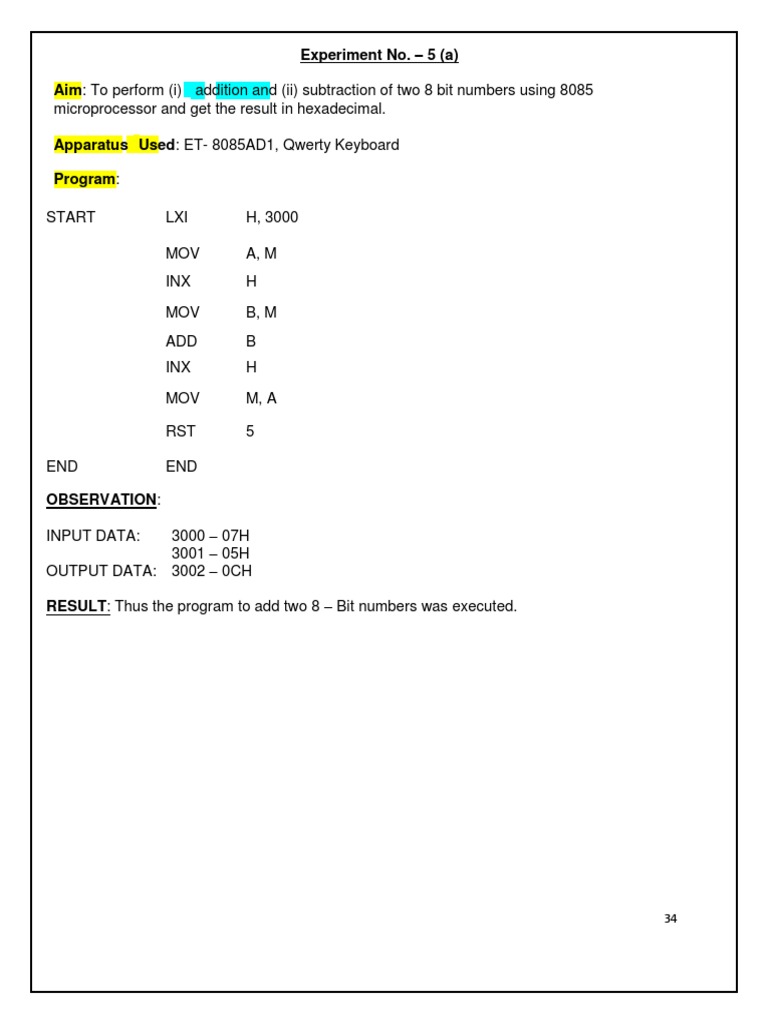 Microprocessor and Get The Result in Hexadecimal | Download Free PDF | Theory Of Computation ...