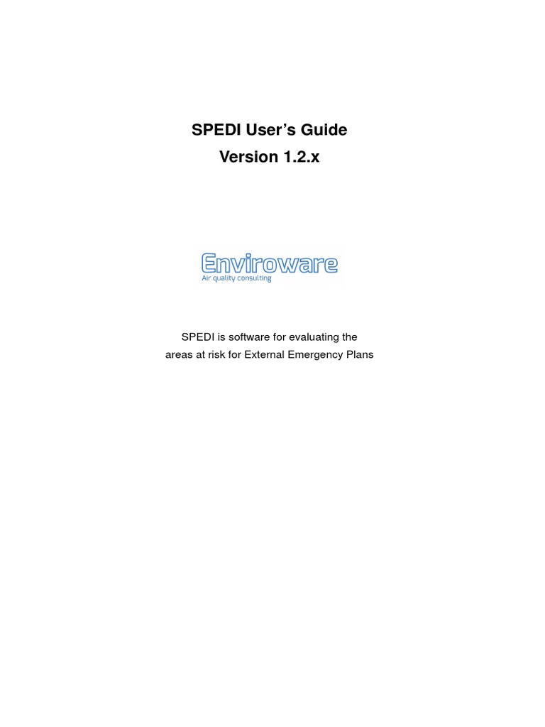 SPEDI User's Guide: SPEDI Is Software For Evaluating The Areas at Risk ...