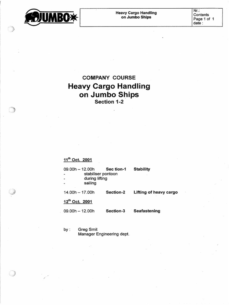 Heavy Cargo Handling Guide | PDF | Crane (Machine) | Cargo